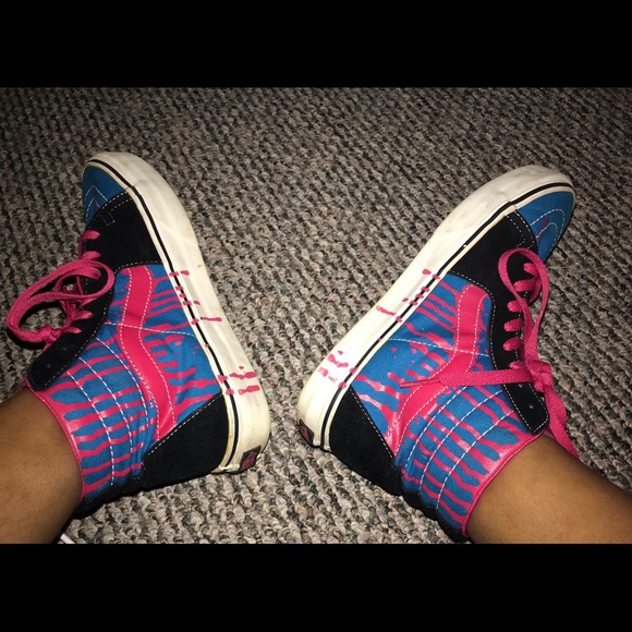 Vans | Shoes | Pink And Blue Vans Skate Hi Dripworks Shoes | Poshmark